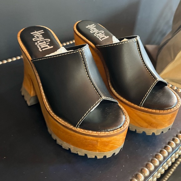 Shoes | Boutique Chunky Wooden Platform Vegan Leather Sandals | Poshmark